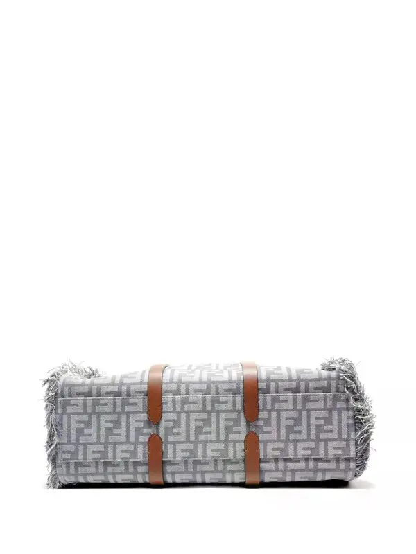 Fendi Ff Logo Canvas Tote Bag