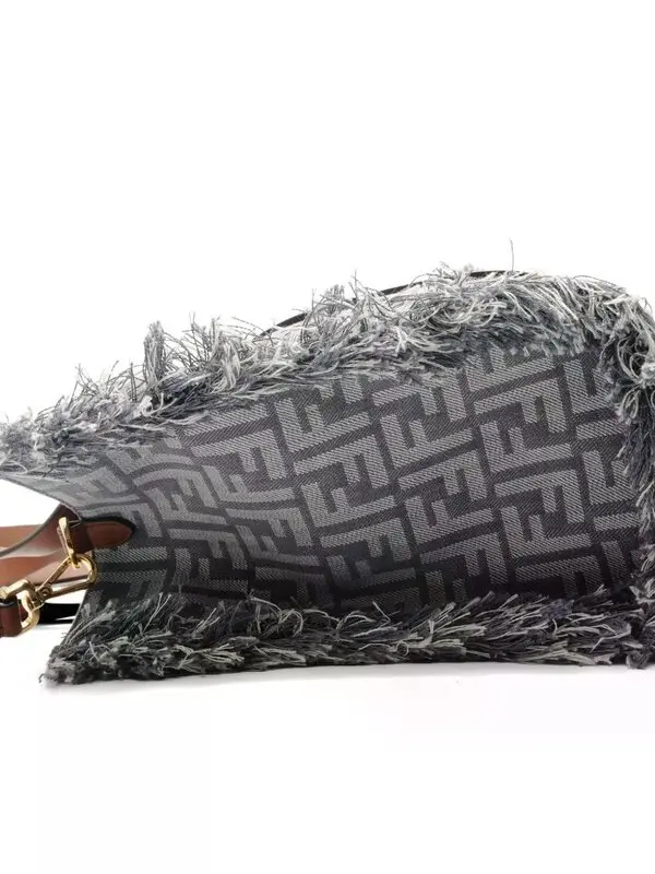 Fendi Ff Logo Canvas Tote Bag