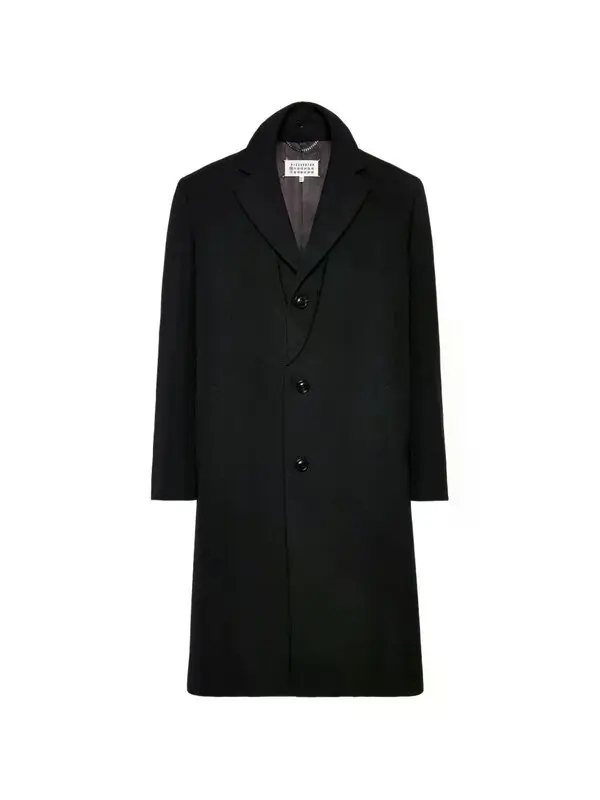 MAISON MARGIELA Raw-edge Single-breasted Coat - Black