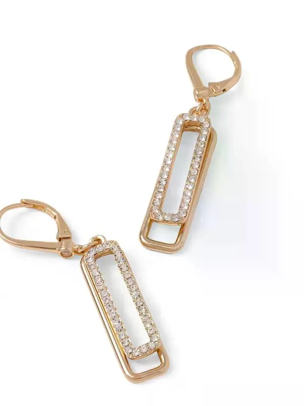 Dkny Crystal-embellished Geometric Drop Earrings