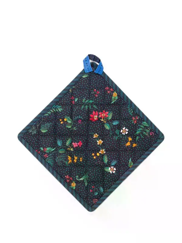 PIP STUDIO Floral-print Quilted Pot Holder - Blue