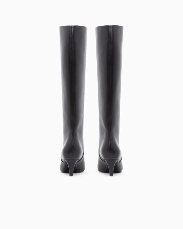 Giorgio Armani Boot In Leather With A Leather Sole