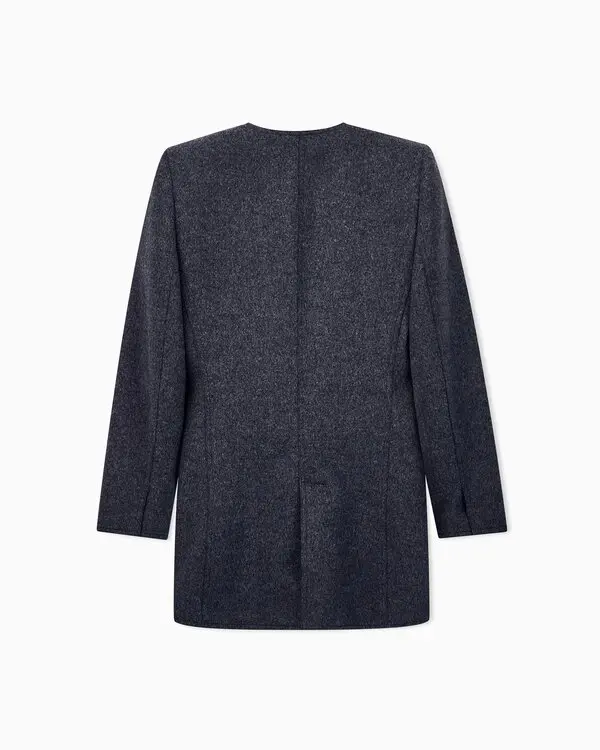 Giorgio Armani Blazer In Wool Flannel With Side Knot Closure
