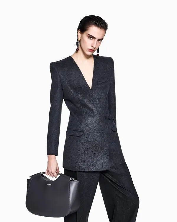 Giorgio Armani Blazer In Wool Flannel With Side Knot Closure