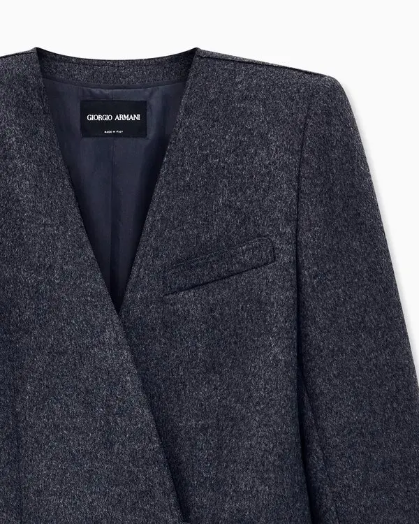 Giorgio Armani Blazer In Wool Flannel With Side Knot Closure
