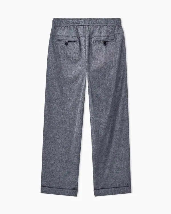 Giorgio Armani Oversized Wool And Cashmere Trousers With Denim Effect