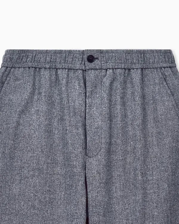 Giorgio Armani Oversized Wool And Cashmere Trousers With Denim Effect