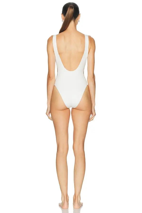 Burberry One Piece Swimsuit In White