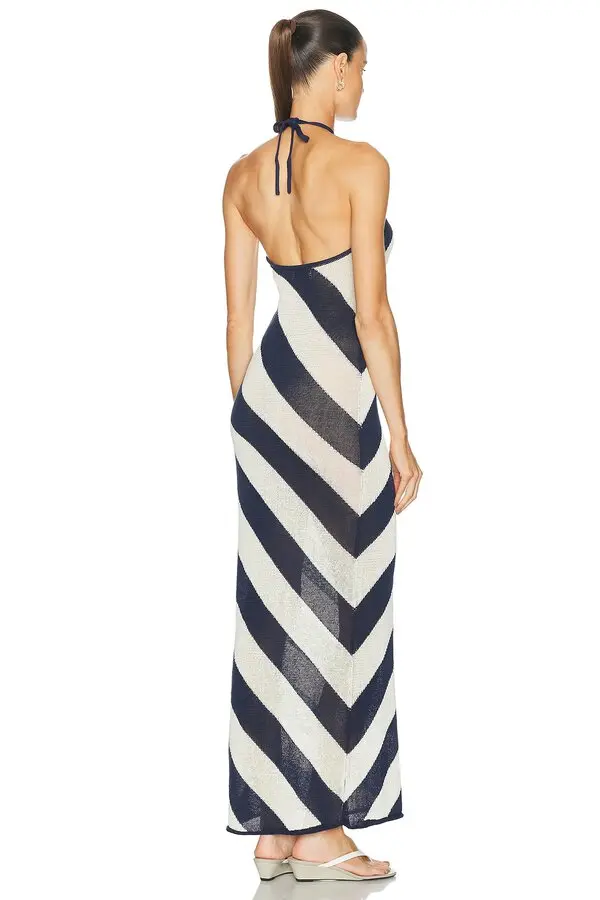 SEROYA Dree Knit Maxi Dress In Navy