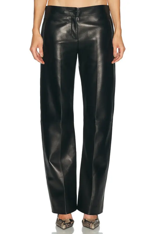 Khaite Mita Leather Pant - Black