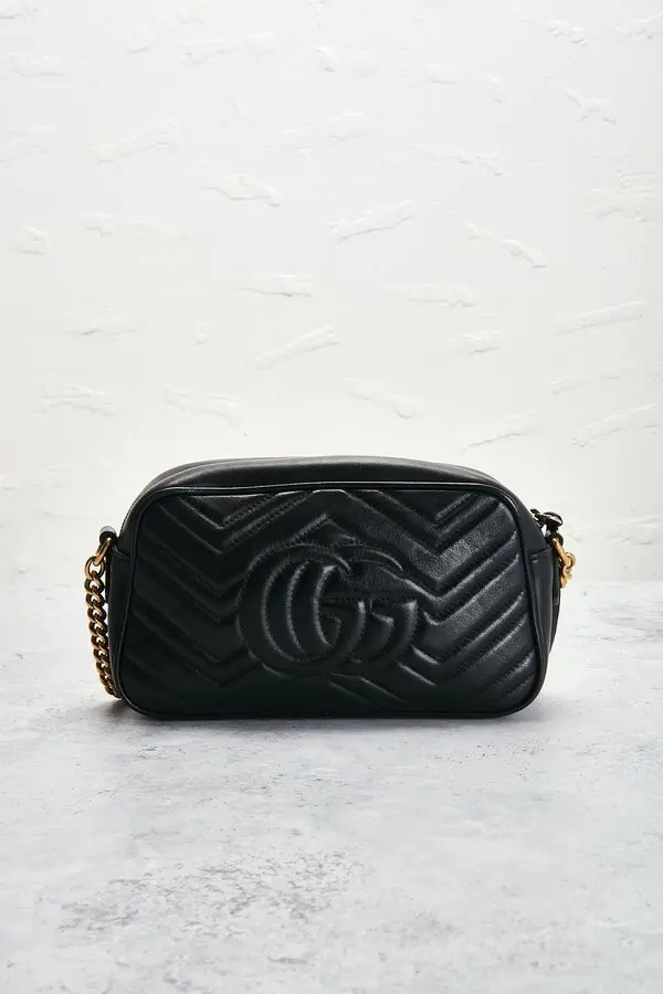 Gucci Gg Marmont Quilted Leather Shoulder Bag - Black