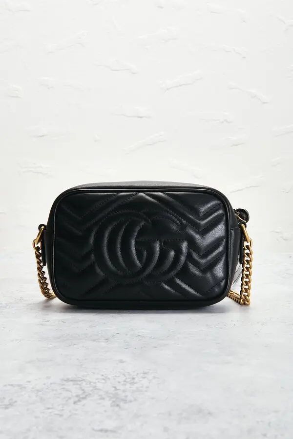 Gucci Mini Gg Marmont Shoulder Bag - Black