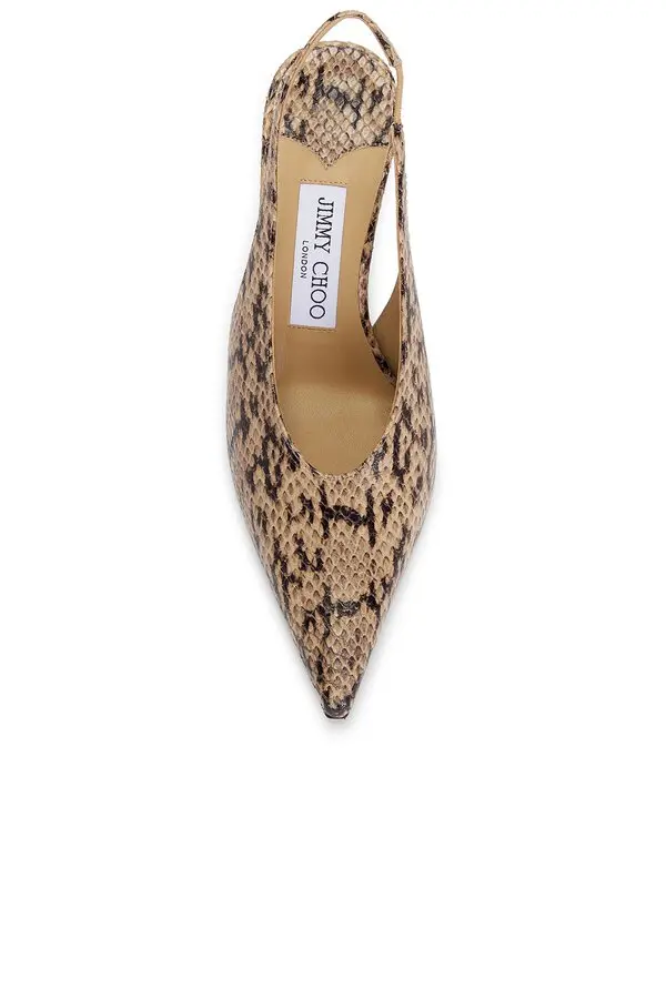 JIMMY CHOO Isa Slingback Pump In Snake-embossed Leather