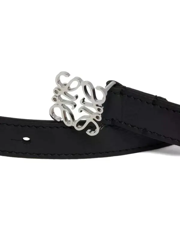 Loewe Anagram Buckle Leather Belt - Black