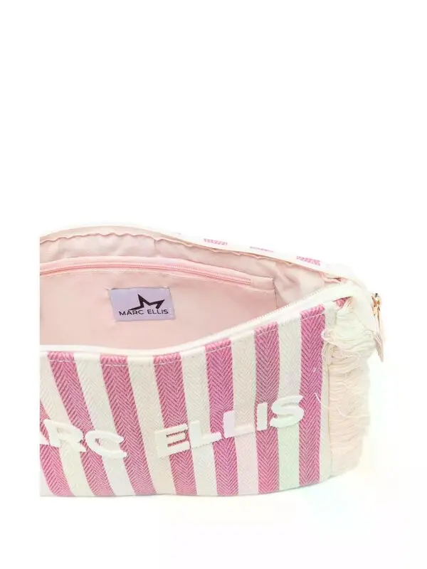 MARC ELLIS Striped Fringed Clutch Bag - Pink
