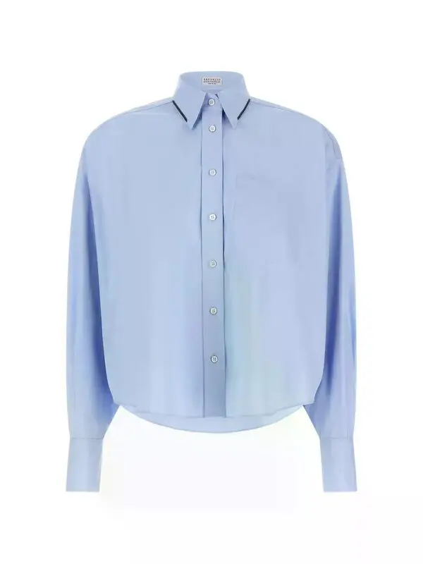 Brunello Cucinelli Monile-trim Cropped Shirt