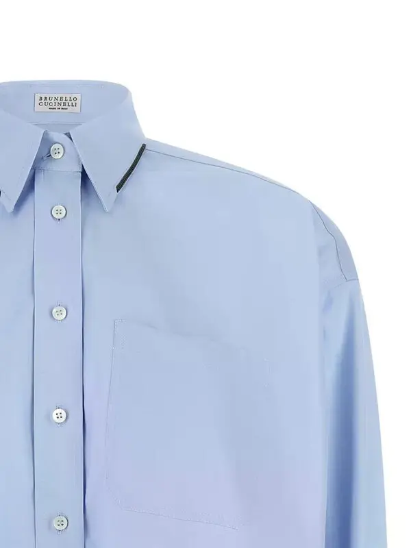 Brunello Cucinelli Monile-trim Cropped Shirt