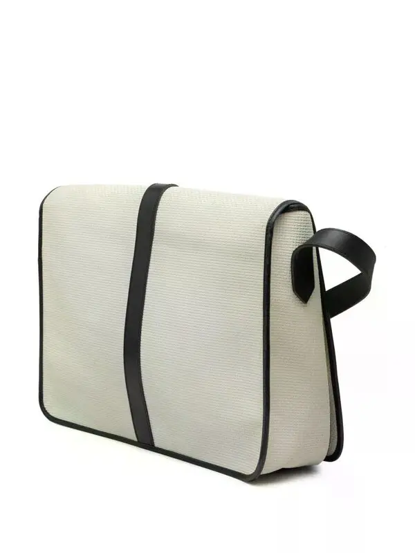 Saint Laurent Canvas And Leather Trimmed Messenger Bag - White