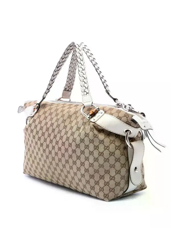 Gucci Gg Canvas Bamboo Bar Tote Bag - Neutrals