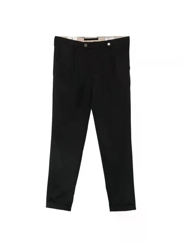 MYTHS Pleated Turn-up Trousers - Black