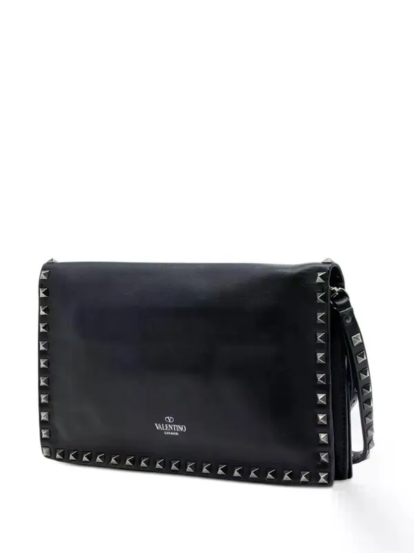 Valentino Garavani Nappa Rockstud Wristlet Clutch Bag - Black