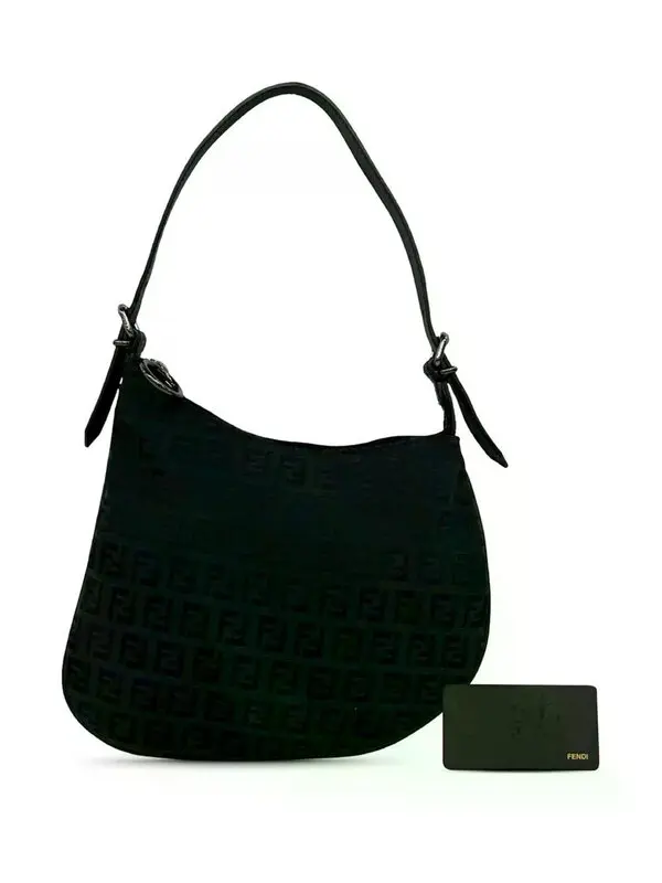 Fendi Zucchino Canvas Oyster Shoulder Bag
