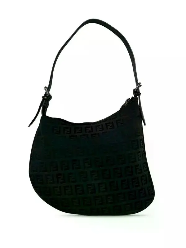 Fendi Zucchino Canvas Oyster Shoulder Bag