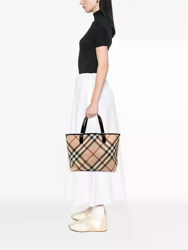 Burberry Supernova Check Coated Canvas Tote Bag