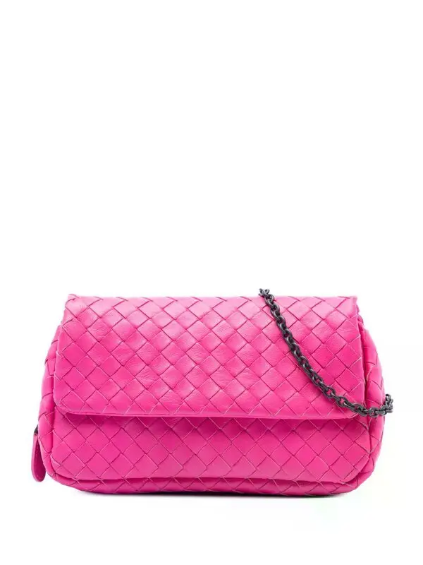 Bottega Veneta Mini Expandable Chain Flap Crossbody Bag - Pink