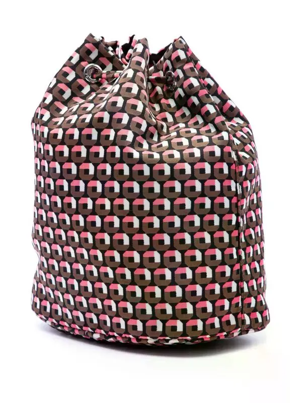 Prada 2000-2013 Tessuto Geometric Print Drawstring Pouch