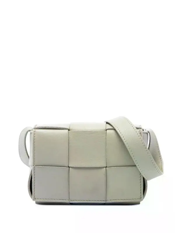 Bottega Veneta Candy Nappa Intrecciato Cassette Crossbody Bag - Grey