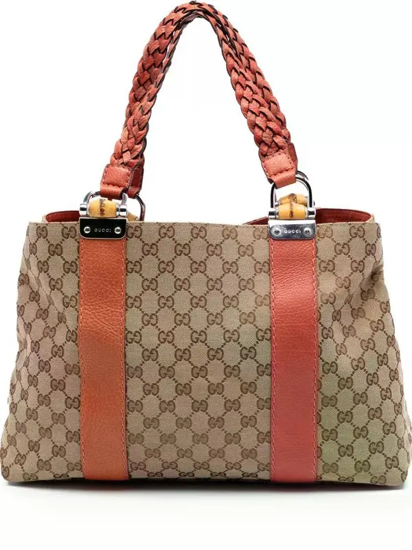 Gucci Gg Canvas Bamboo Libeccio Tote Bag