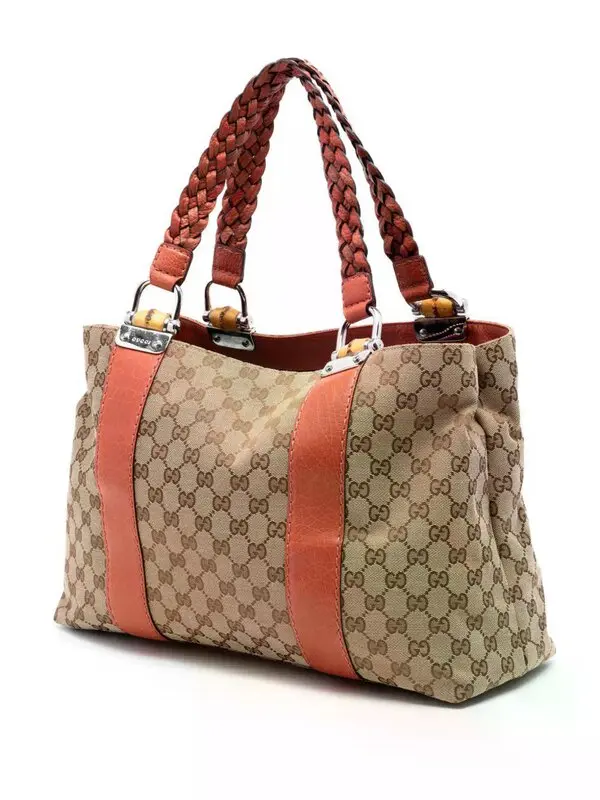 Gucci Gg Canvas Bamboo Libeccio Tote Bag