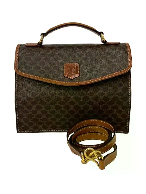 Celine Macadam Coated Canvas Satchel