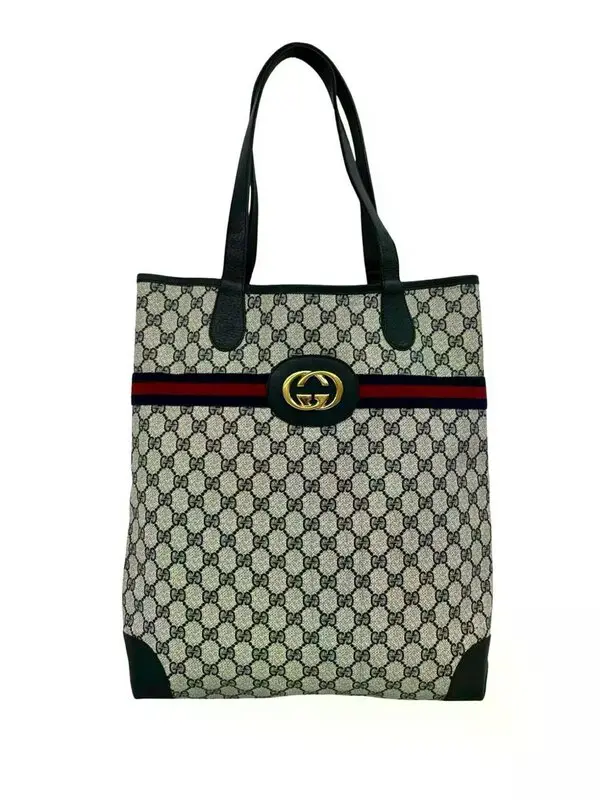Gucci 20th Century Gg Supreme Web Interior Locking G Tote Bag - Neutrals