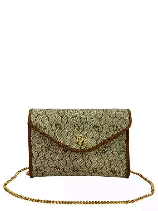 Dior Honeycomb Coated Canvas Chain Crossbody Bag - Neutrals