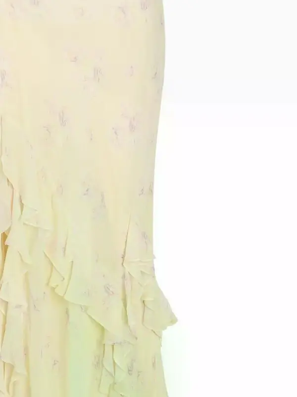 LoveShackFancy Floral Print Ruffled Maxi Dress