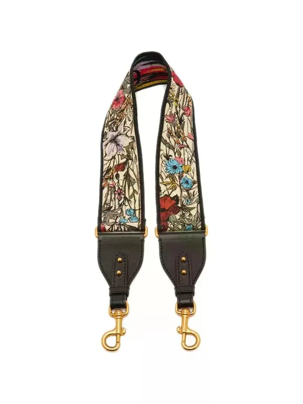 Dior Floral-embroidered Shoulder Strap