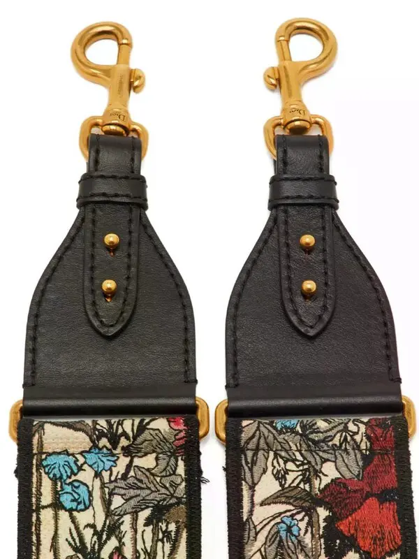 Dior Floral-embroidered Shoulder Strap