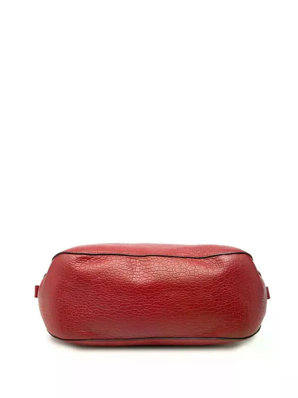 Burberry Heritage Grain Check Embossed Leather Orchard Bowling Bag