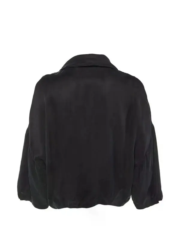 Emporio Armani Sateen Three-quarter Sleeve Blouse - Blue