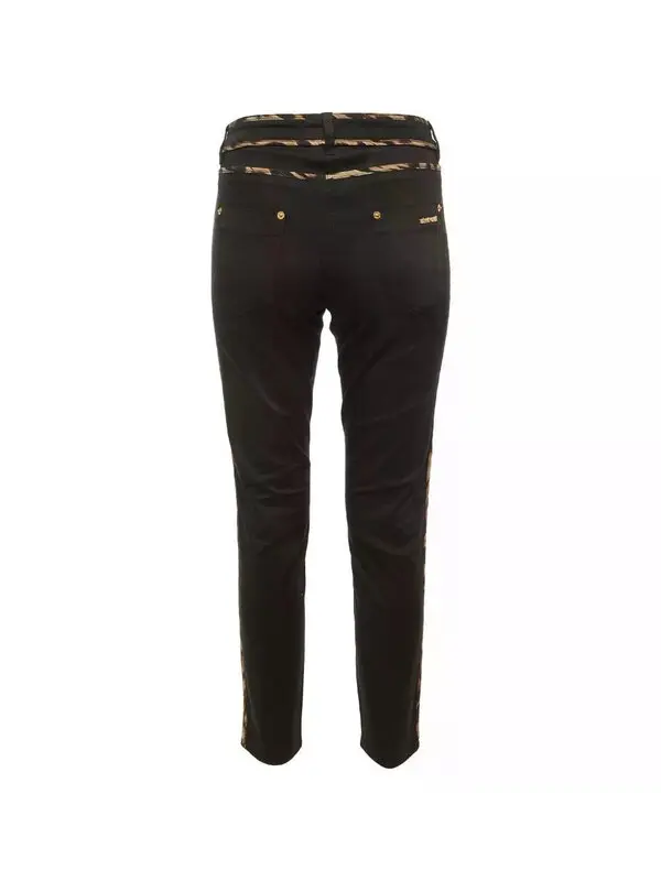 Roberto Cavalli Leopard-print Trim Slim-fit Trousers