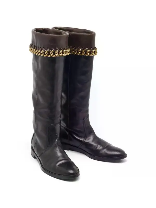 SERGIO ROSSI Chain-detail Calf-length Boots