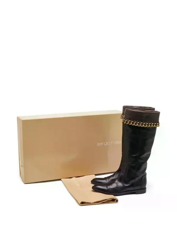 SERGIO ROSSI Chain-detail Calf-length Boots