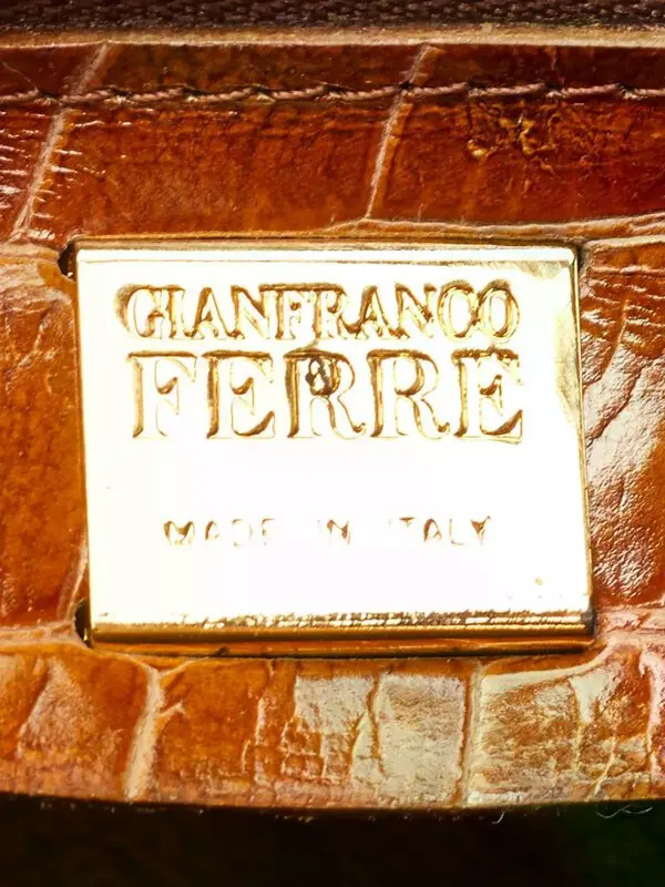 Gianfranco Ferre Crocodile-embossed Leather Tote Bag