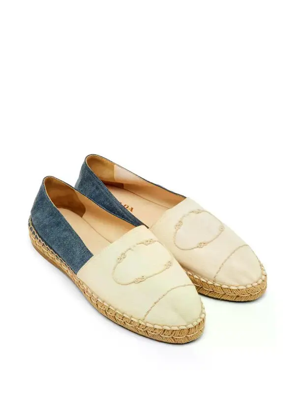 Prada Embroidered Ballet Flats
