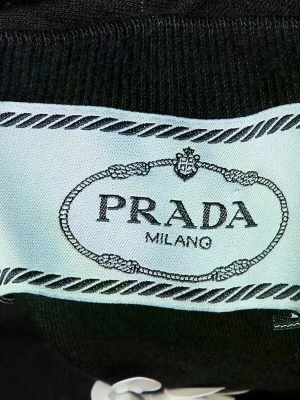 Prada Floral Embellished Tie Detail T-shirt