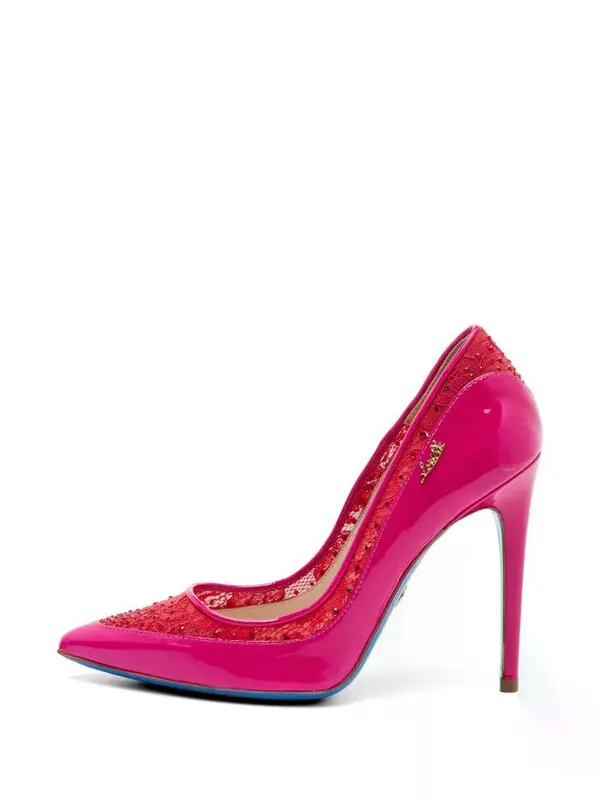 LORIBLU Lace Patent Leather Pumps