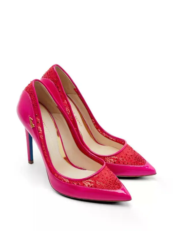 LORIBLU Lace Patent Leather Pumps