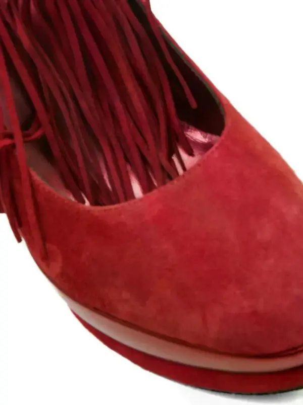 LORIBLU Fringed Studded Pumps With Platform
